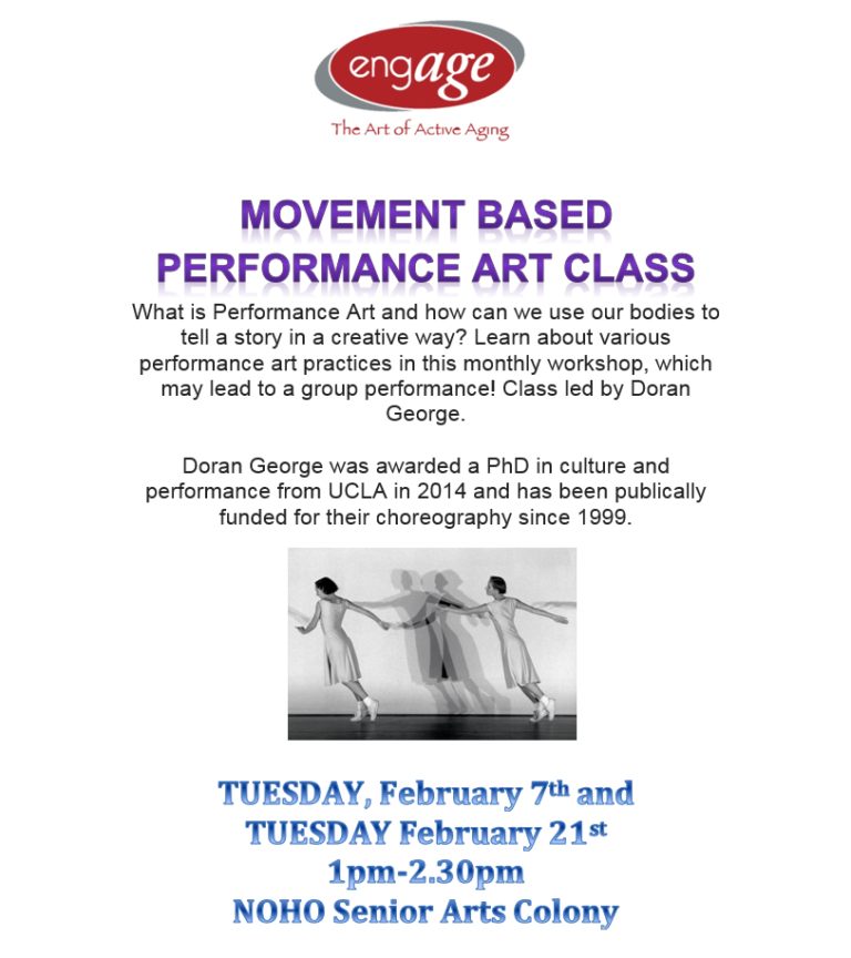 Movement Based Performance Art Class for Three EngAGE Communities ...